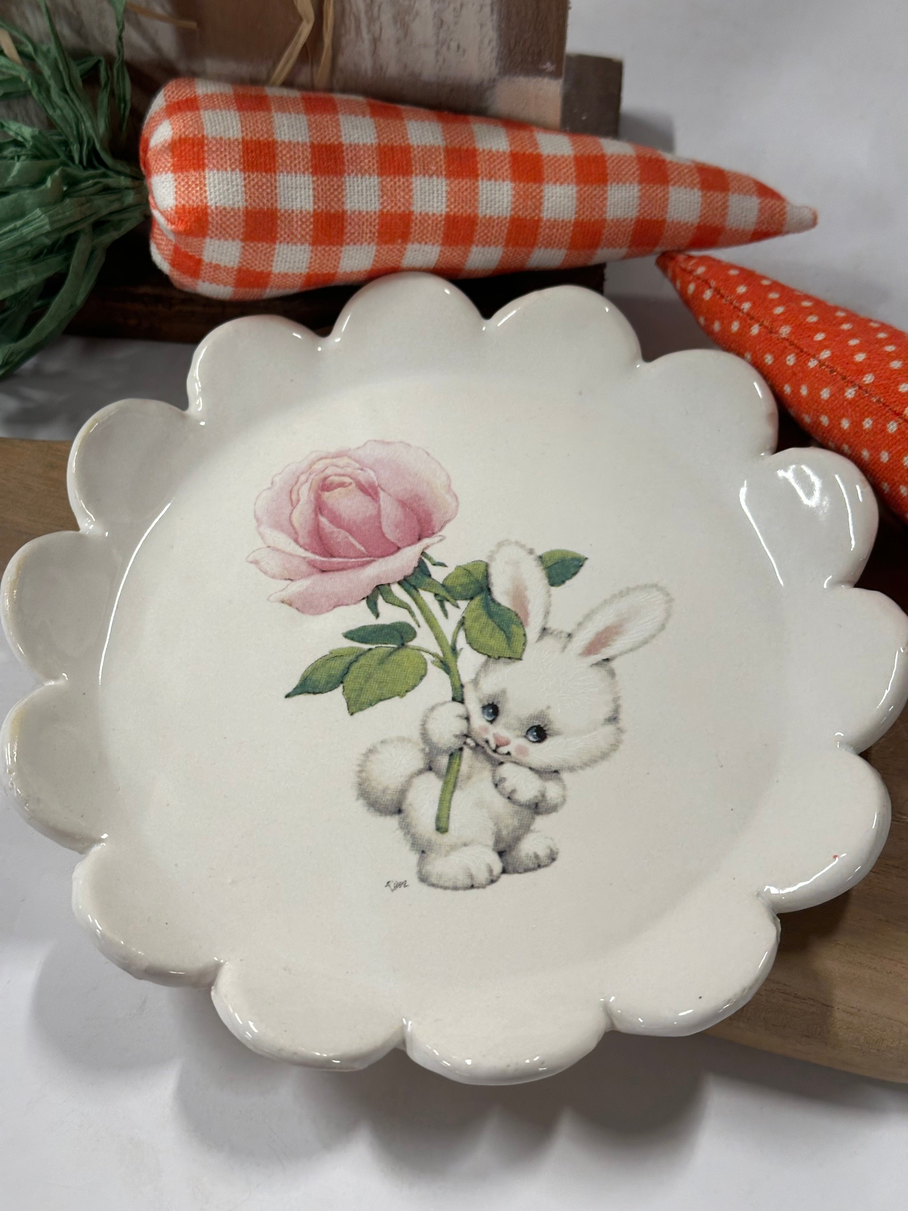 Vintage bunny plate – Silver Pine Studio